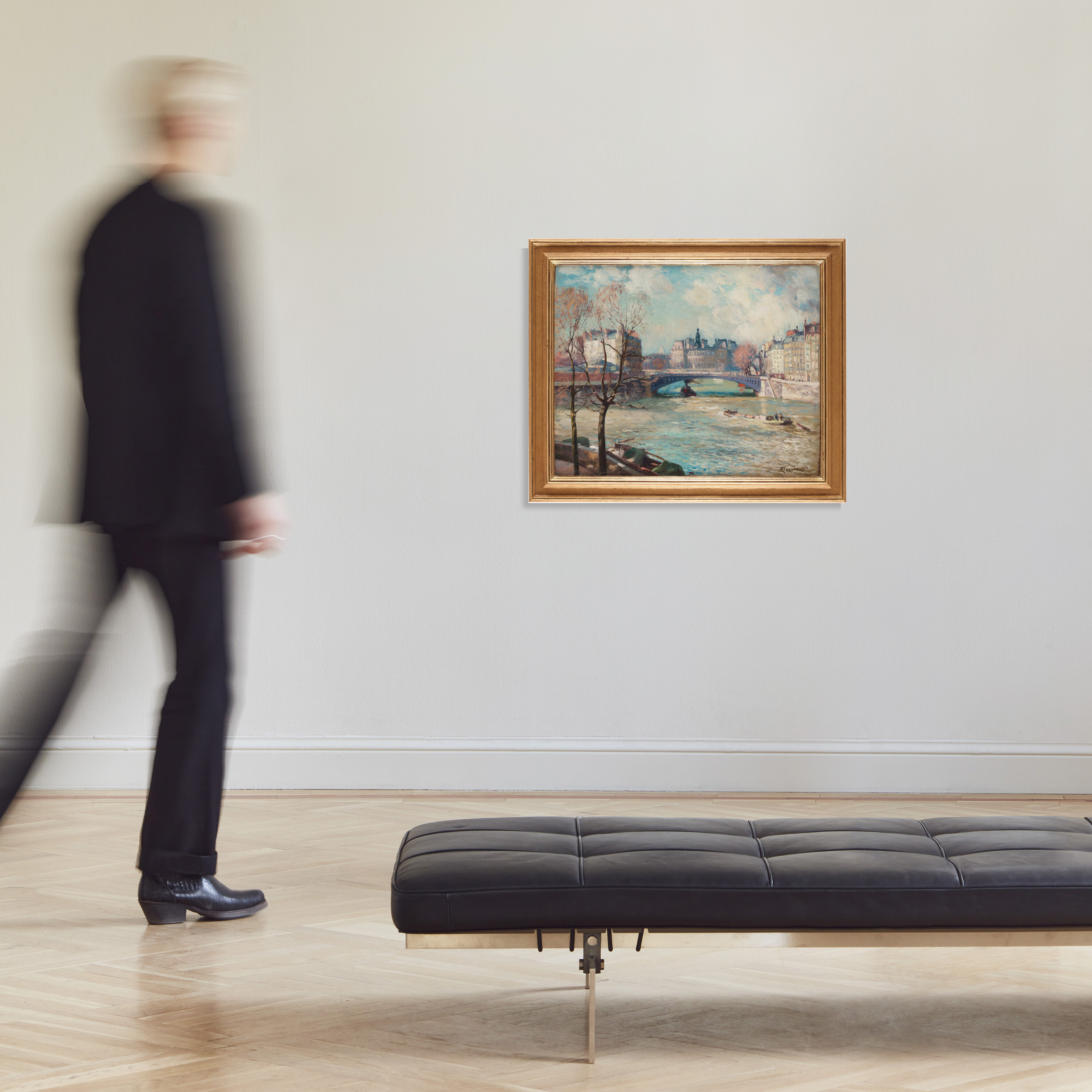 Gustave (Gustaf) Albert, "La Seine à Paris, près de l'Hôtel-de-Ville ...